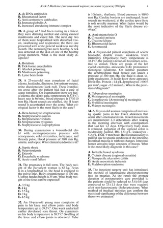 Krok 2 Medicine - 2018 Question Paper | PDF