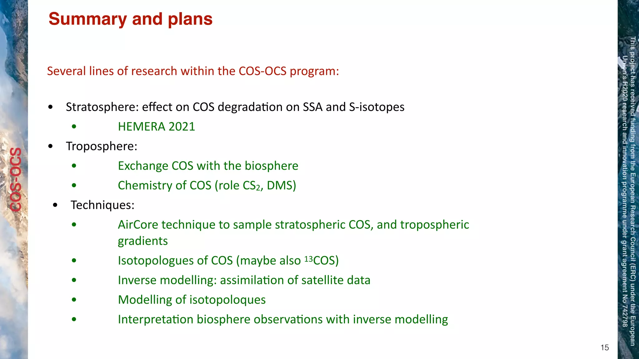 Krol, Maarten: COS-OCS: Carbonyl Sulfide, new ways of Observing the ...
