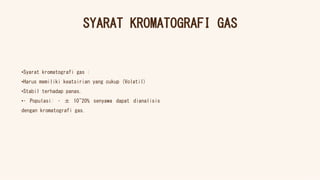 pengertian dan jenis- jenis Kromatografi Gas | PPTX