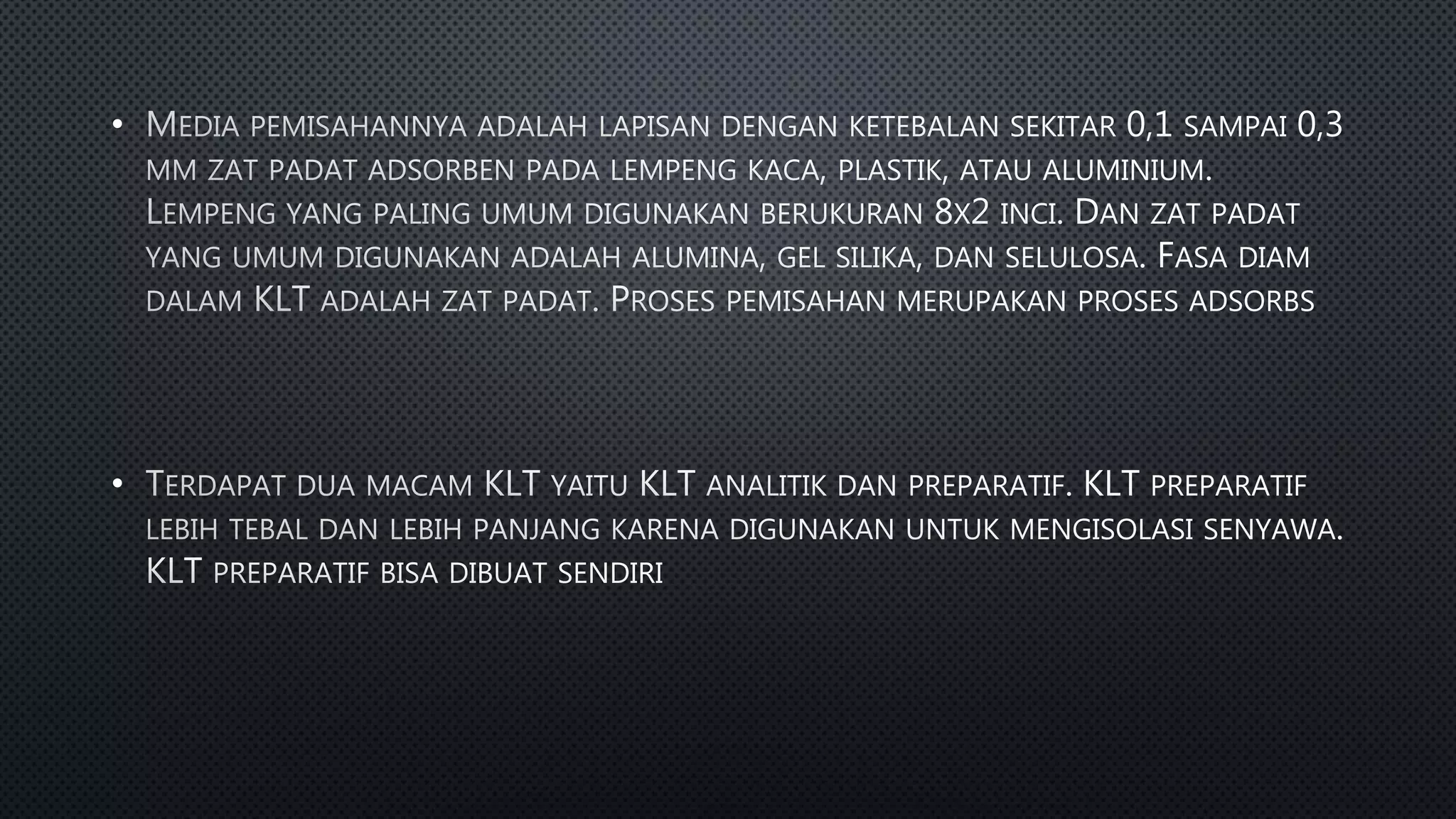 Kromatografi lapis tipis (presentasi) | PPTX