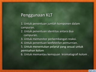 Kromatografi lapis tipis | PPTX
