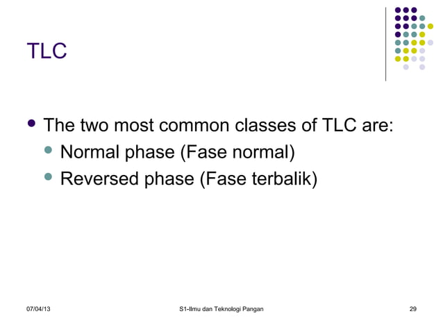 ITP UNS SEMESTER 2 Kromatografi pc dan tlc | PPT | Chemistry | Science