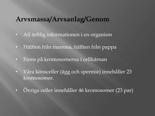 Kromosomer dna och gener | PPTX