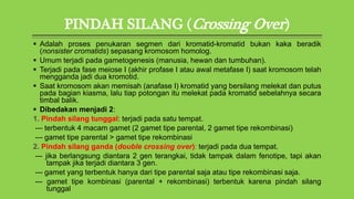 KROMOSOM, BERANGKAI dan PINDAH SILANG | PPTX