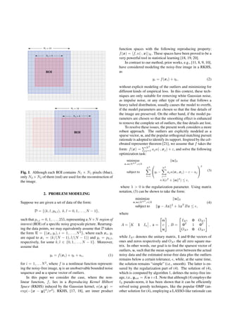 Robust Image Denoising in RKHS via Orthogonal Matching Pursuit | PDF