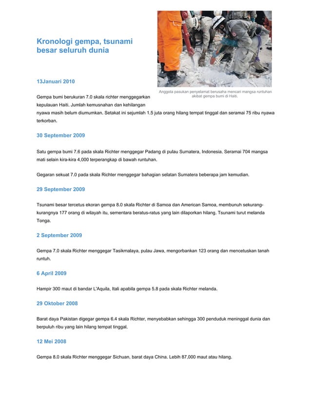 Kronologi Gempa | PDF