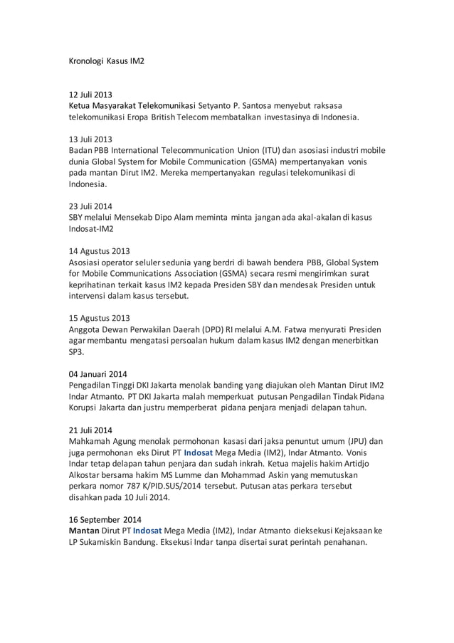 Kronologi & ringkasan kasus im2 Bagian 2/2 | PDF