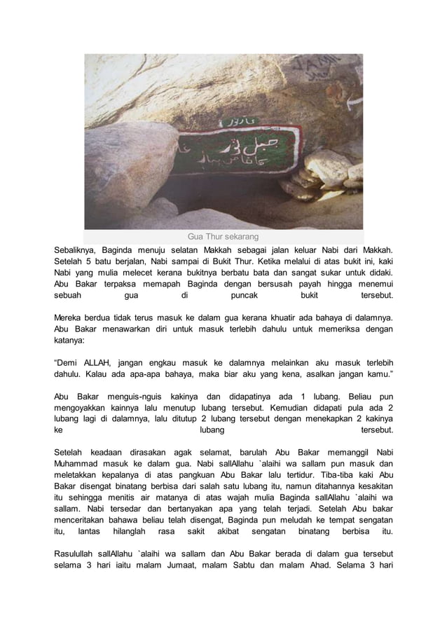 Kronologi lengkap peristiwa hijrah rasulullah dari makkah ke madinah | DOCX