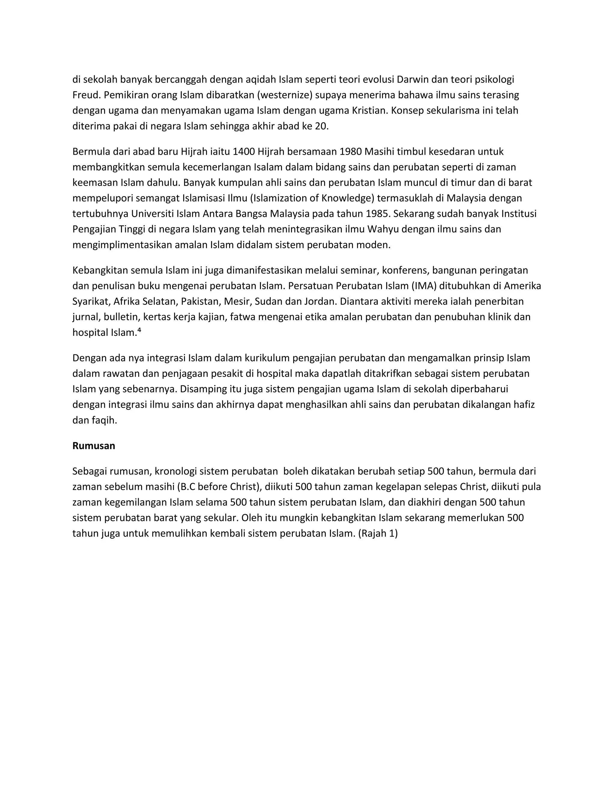 Kronologi perubatan islam | PDF