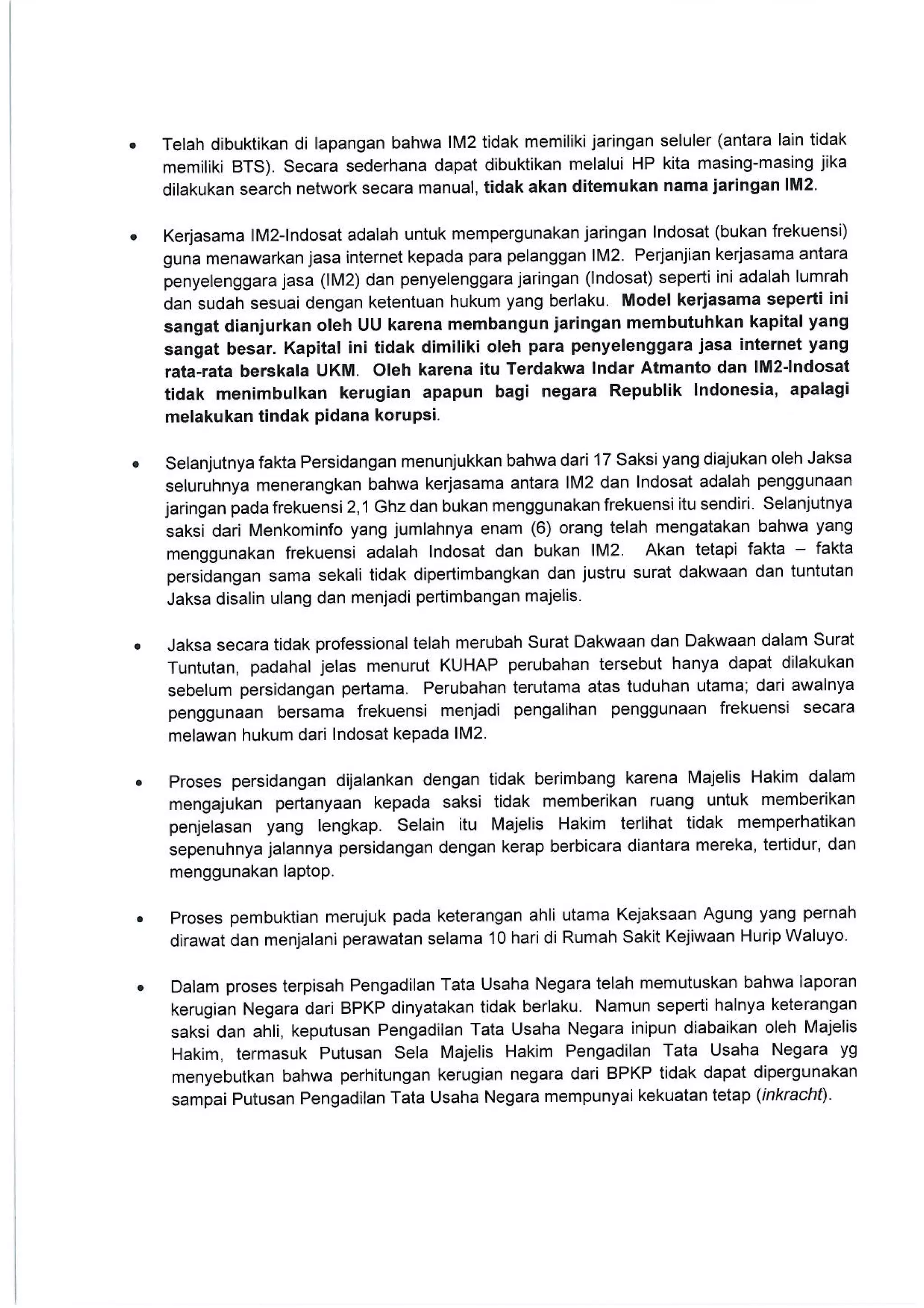 Kronologi & ringkasan kasus im2 Bagian 1/2 | PDF