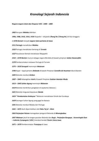 Kronologi sejarah indonesia ii | DOCX