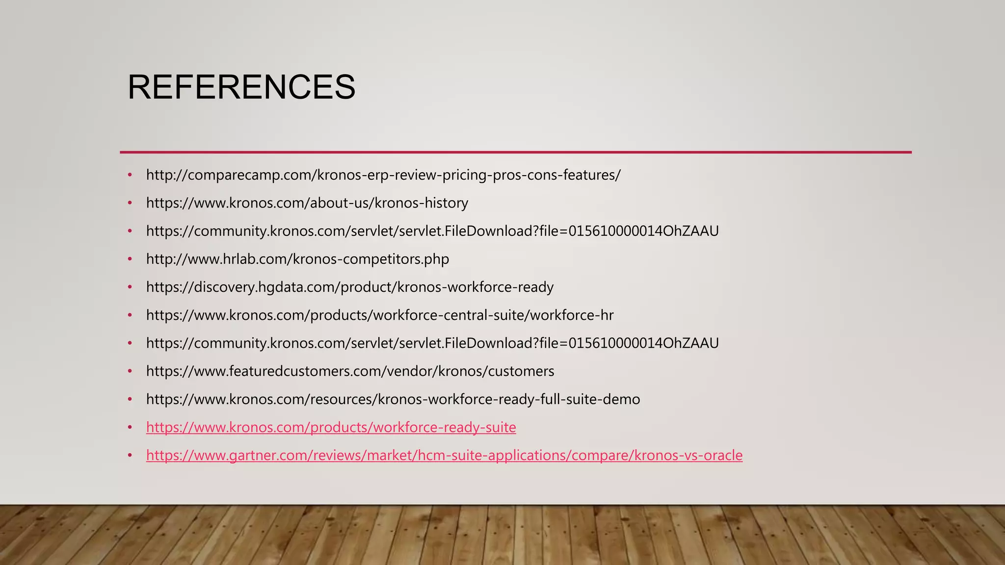 Kronos Enterprise Resource Planning System | PPTX