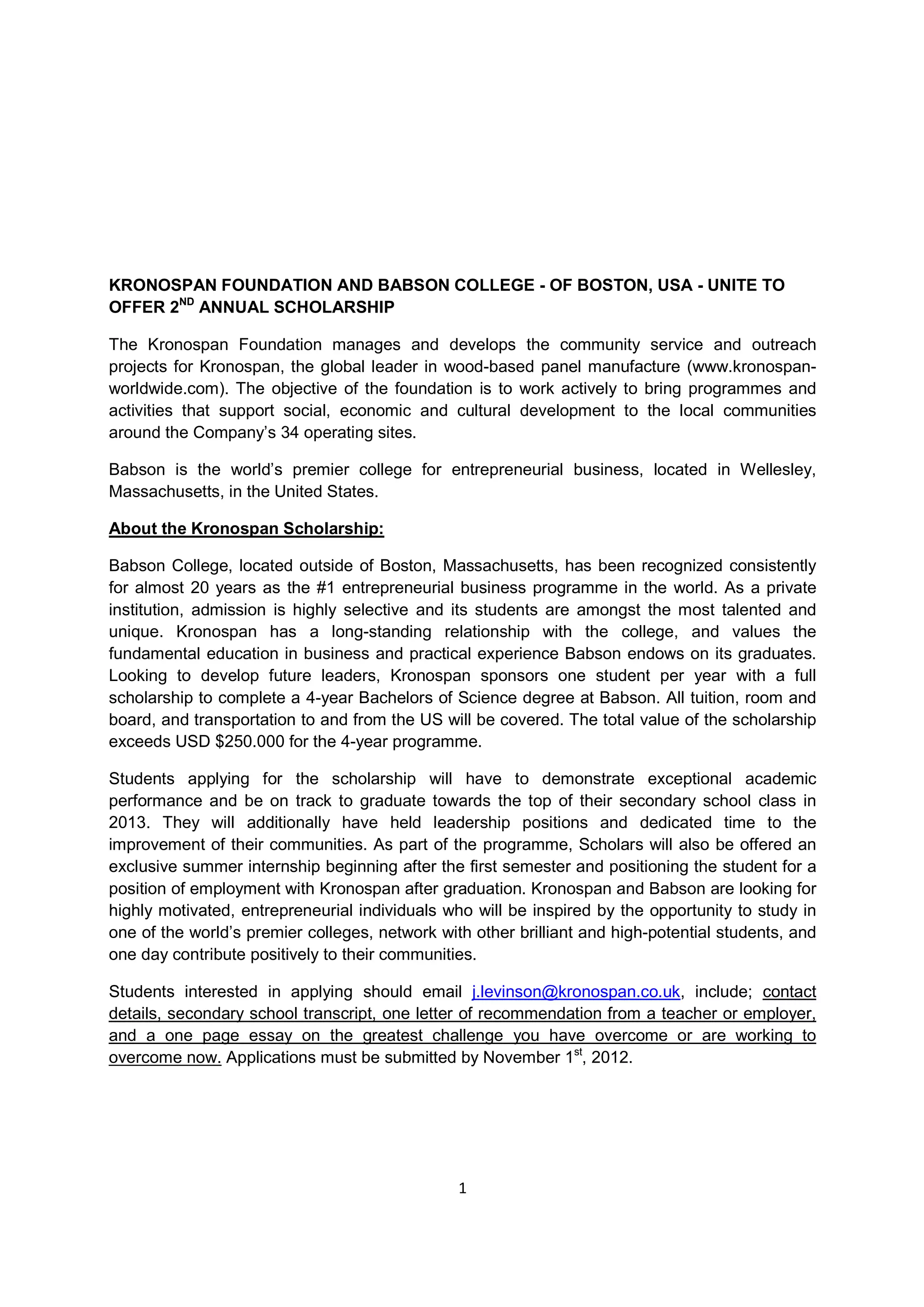 Kronospan press release general 4 | PDF