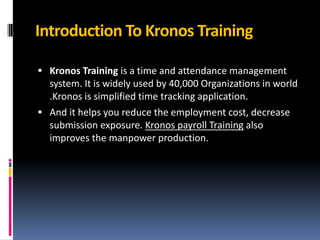 Kronos training pdf | PDF