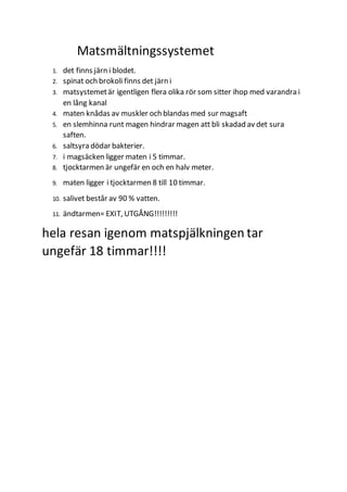 Matspjälkningen | PDF