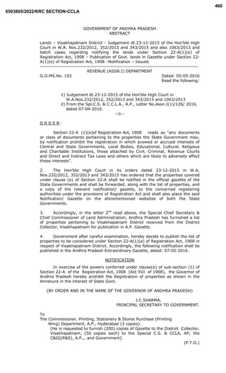 KRRC G.O.MS.NO. 193.PDF list of prohibited properties | PDF