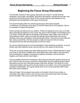 Krueger Focus Group Research | PDF