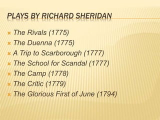 Sheridan as a Dramatist | PPT
