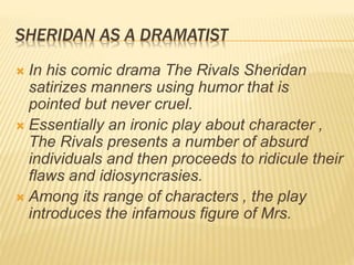 Sheridan as a Dramatist | PPT