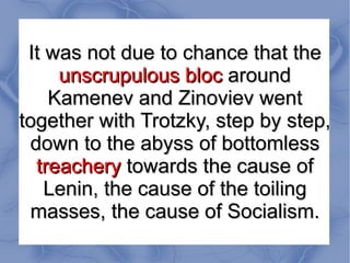 Why the Second International takes Trotzky under its protection (by Nadezhda Krupskaya) | PPT
