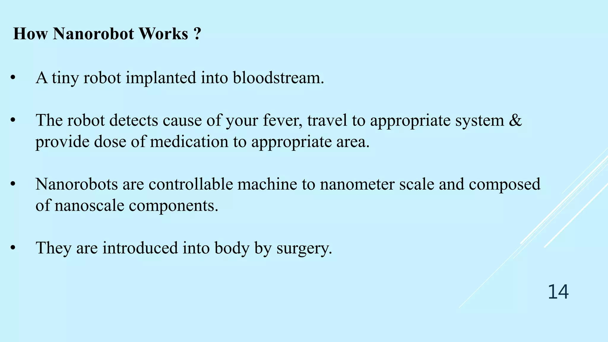 Nanorobotics: future of medicine | PPTX