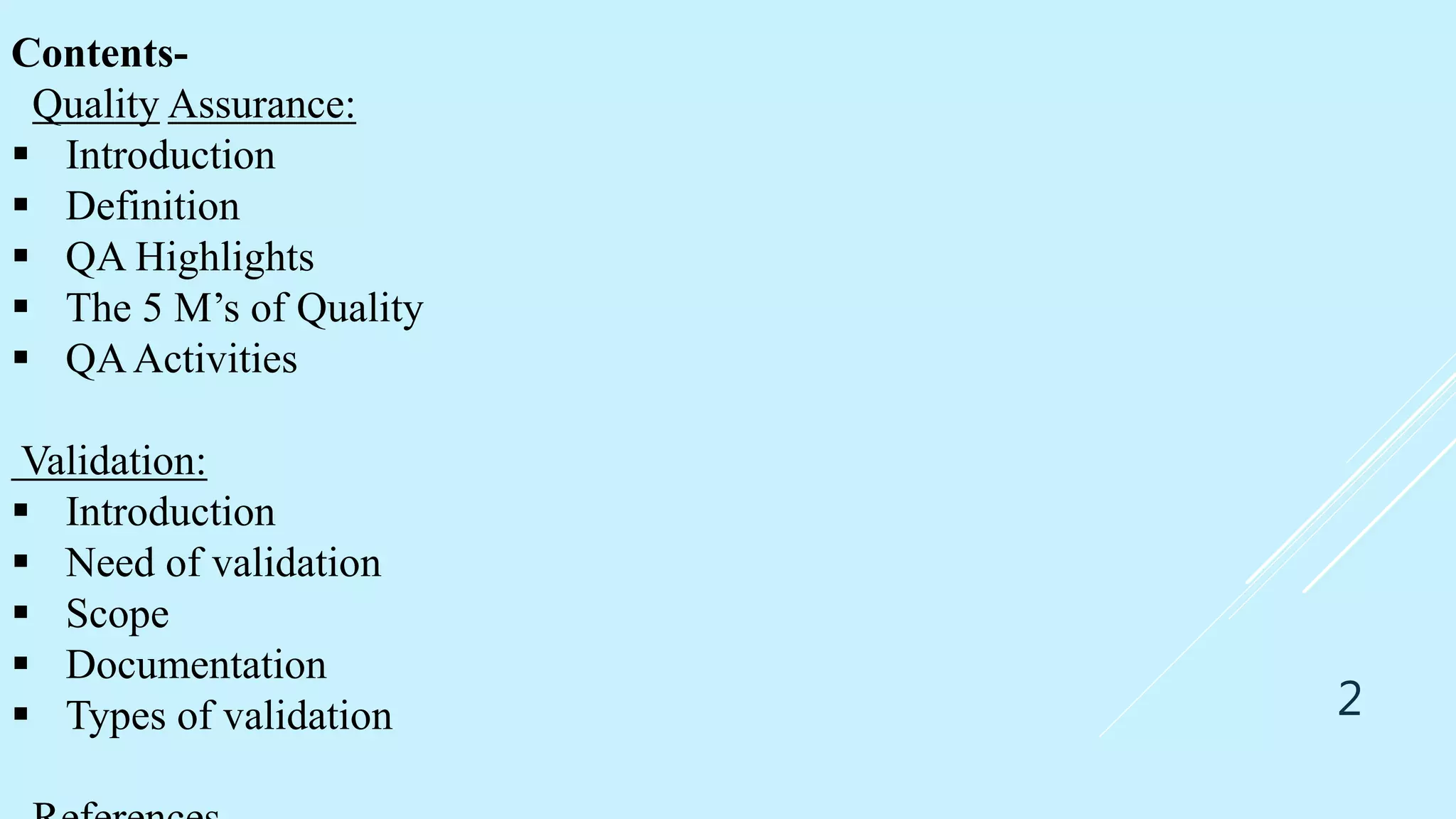 Quality assurance and validation | PPTX