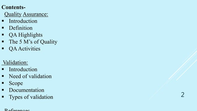 Quality assurance and validation | PPTX | Pharmaceutical Industry ...