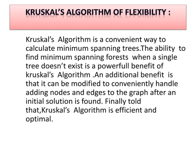 Kruskal algorithm | PPT