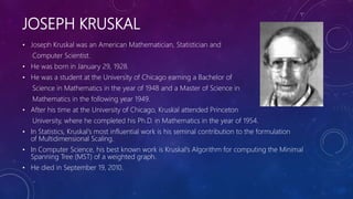 Kruskal’s algorithm | PPTX
