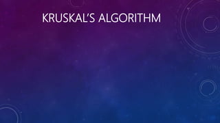Kruskal’s algorithm | PPTX
