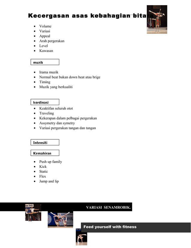 Nota asas instructor aerobic | DOC