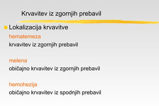 Krvavitve Iz Zgornjih Prebavil | PPT