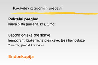 Krvavitve Iz Zgornjih Prebavil | PPT