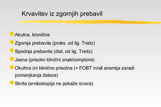 Krvavitve Iz Zgornjih Prebavil | PPT