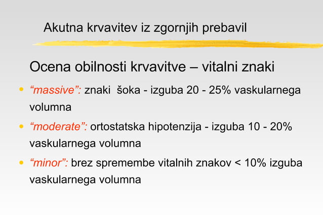 Krvavitve Iz Zgornjih Prebavil | PPT