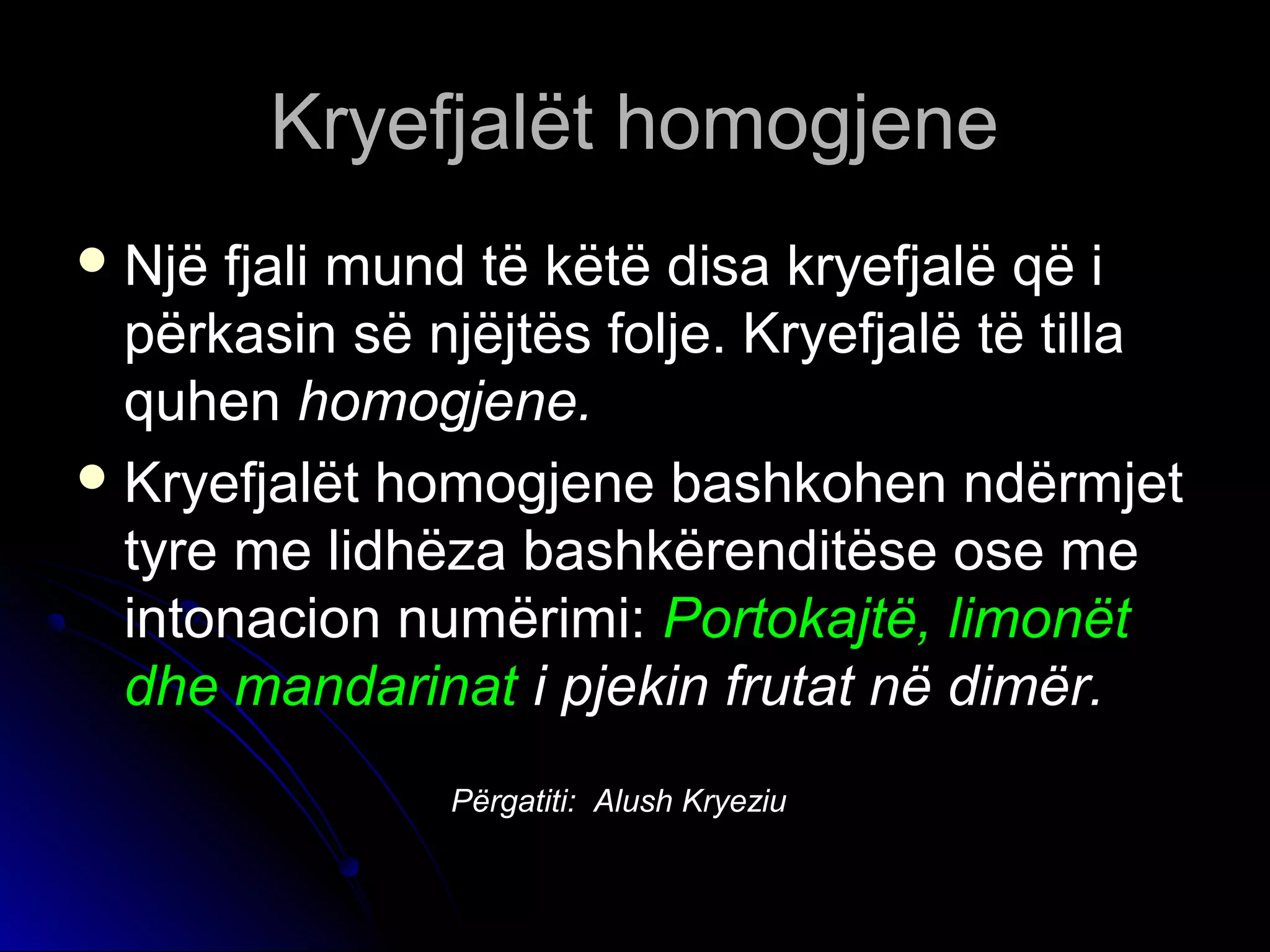 Kryefjala | PPT