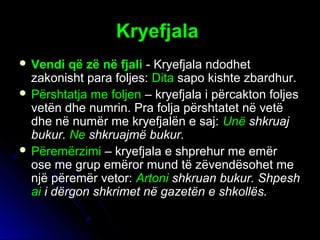 Kryefjala | PPT