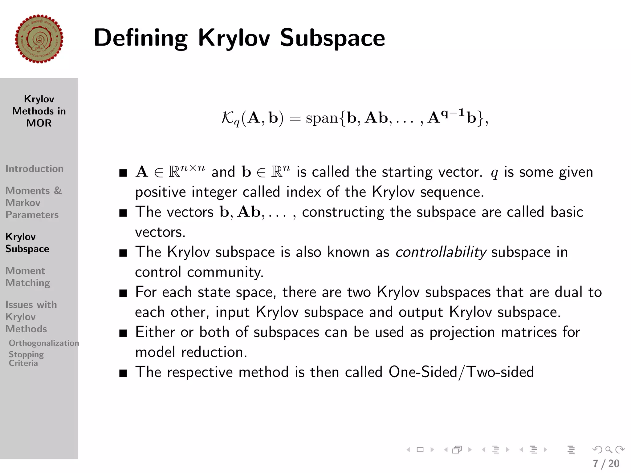 Krylov Subspace Methods In Model Order Reduction Ppt
