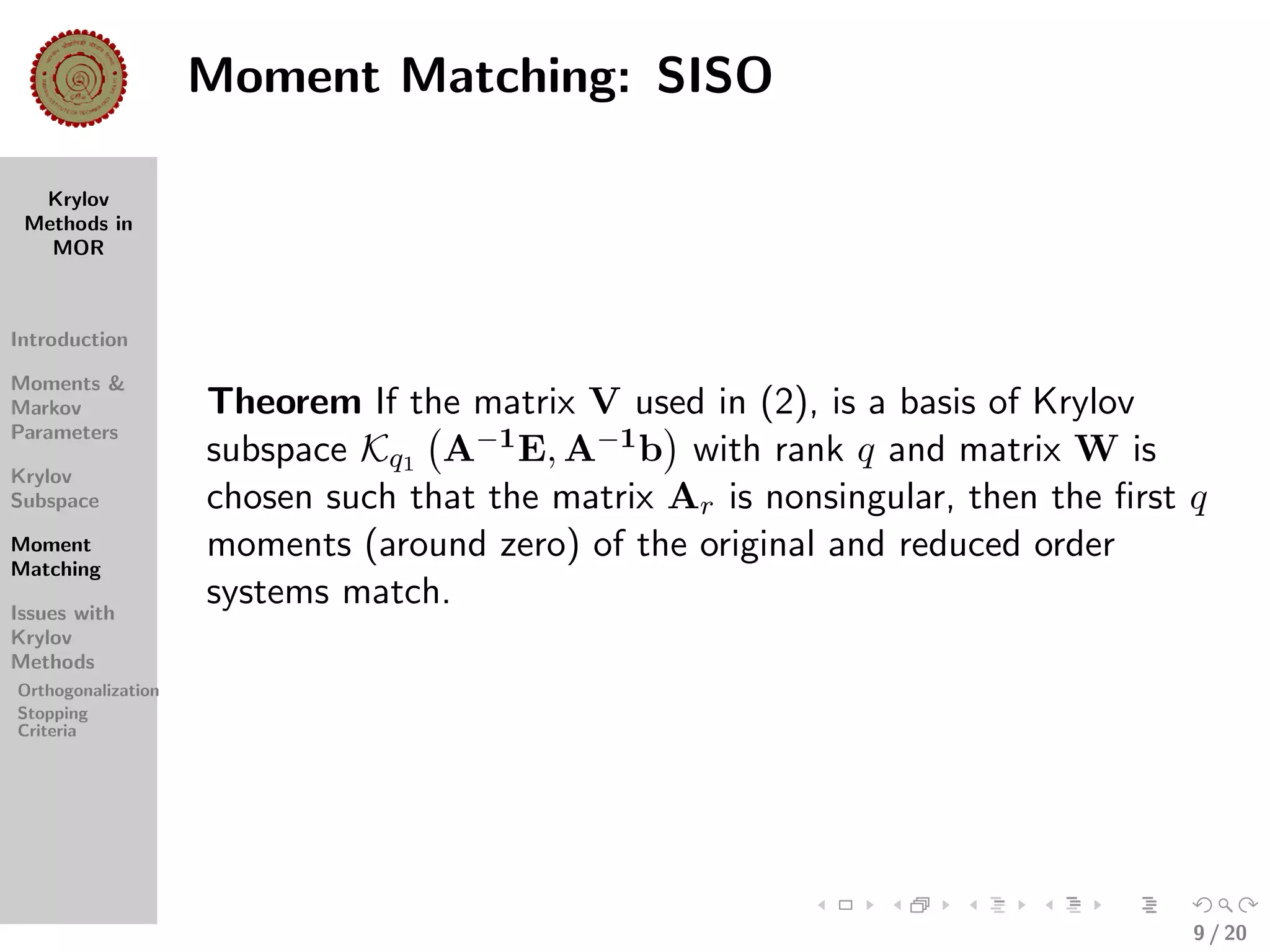 Krylov Subspace Methods in Model Order Reduction | PDF