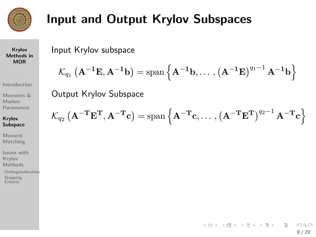 Krylov Subspace Methods In Model Order Reduction Ppt