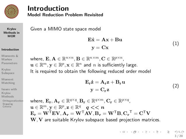 Krylov Subspace Methods In Model Order Reduction