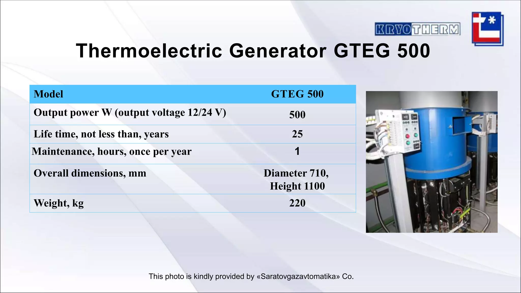 Thermoelectric Generators from KRYOTHERM | PPT
