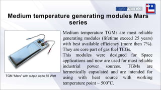 Thermoelectric Generators from KRYOTHERM | PPT