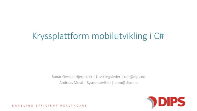 Cross-platform mobile development in c sharp with Xamarin | PPT