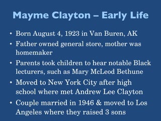 Mayme Clayton Library and Museum | PPT