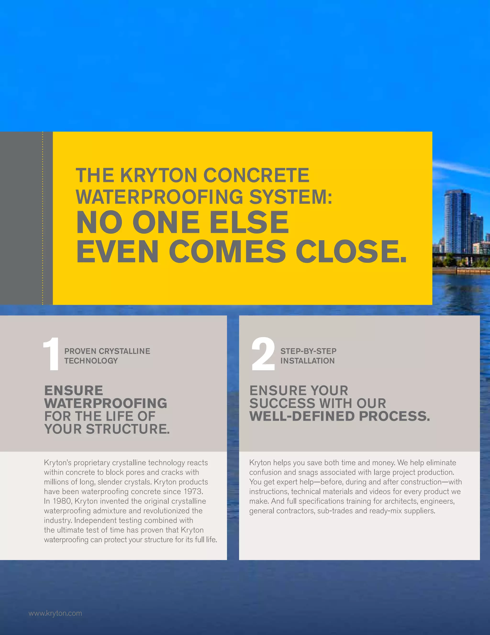 Kryton Concrete Waterproofing | Corporate Brochure 2011 | PDF
