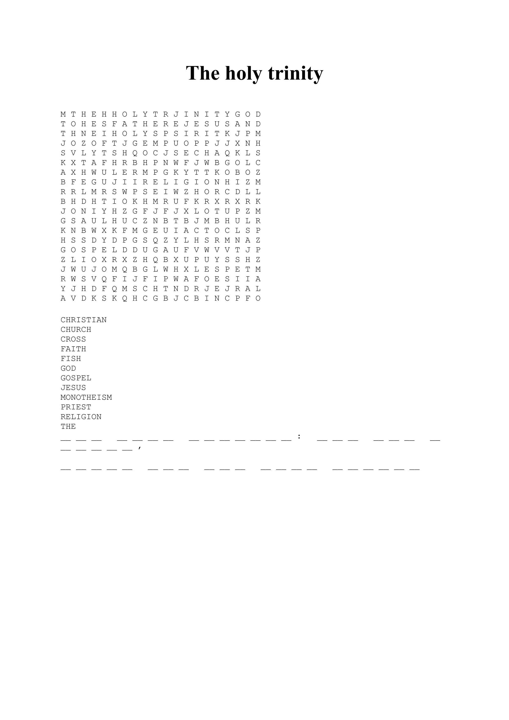 Christianity word search | DOCX