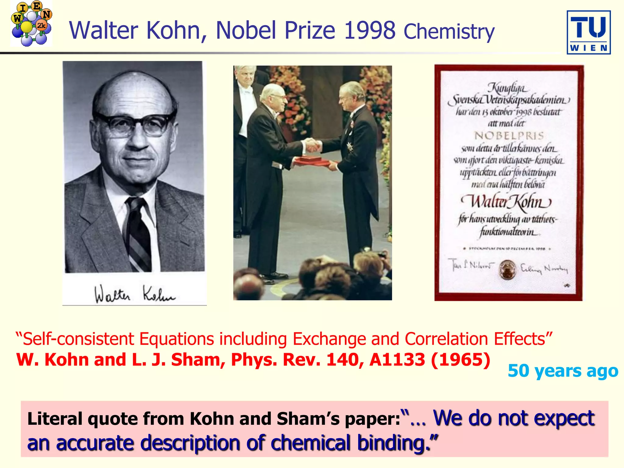 Density functional theory (DFT) and the concepts of the augmented-plane ...