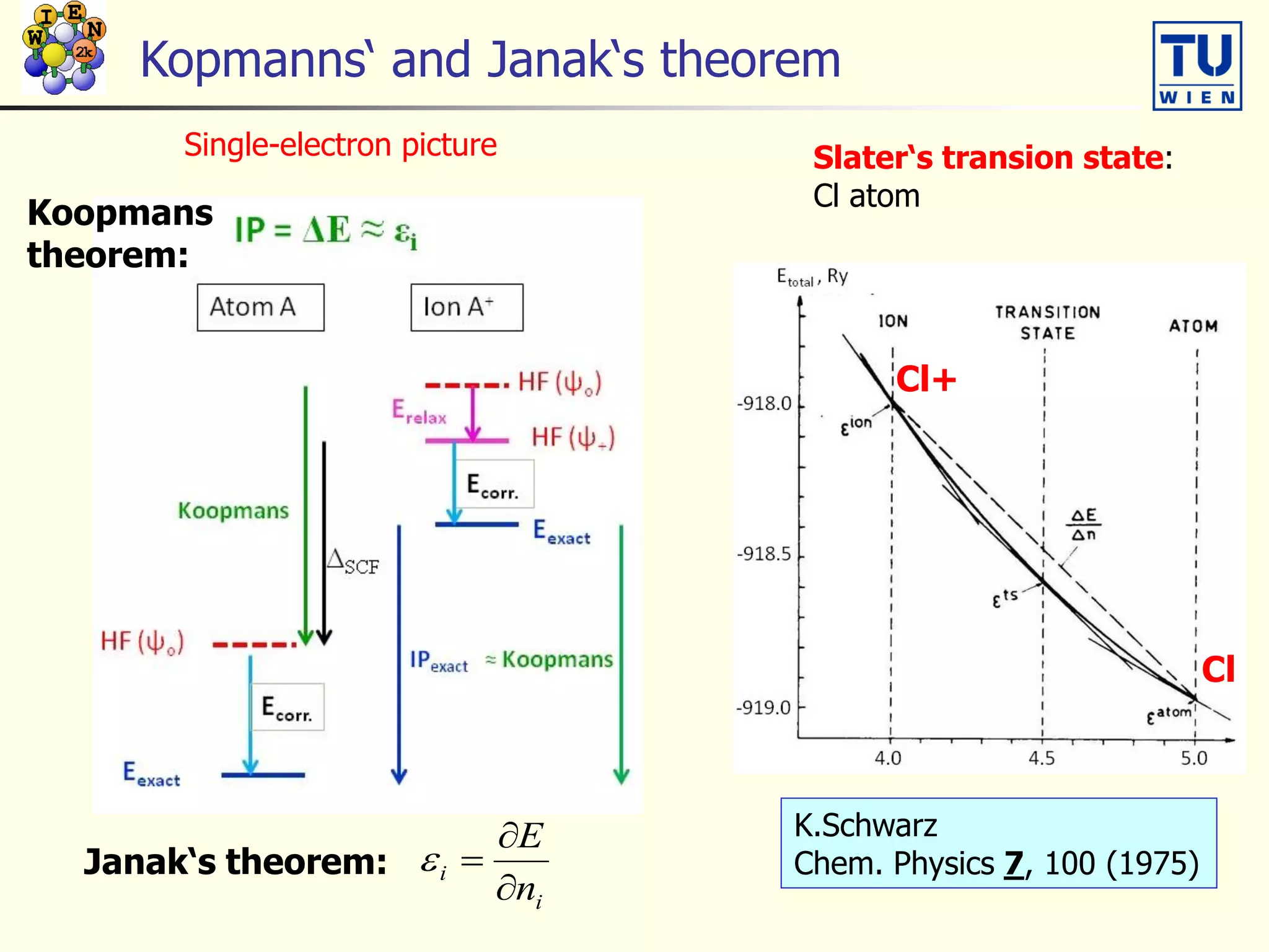 Density functional theory (DFT) and the concepts of the augmented-plane-wave plus local orbital ...