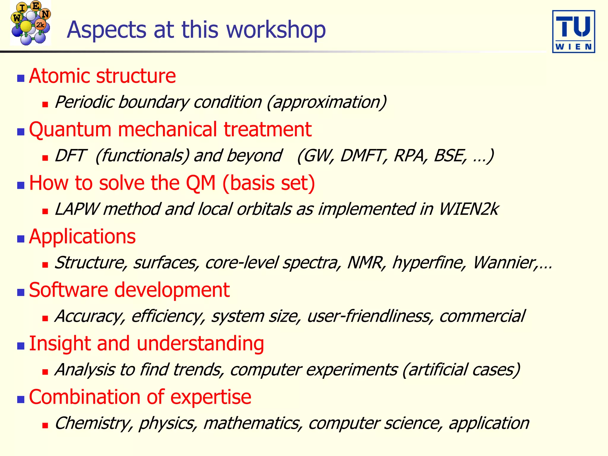 Density Functional Theory Dft And The Concepts Of The Augmented Plane
